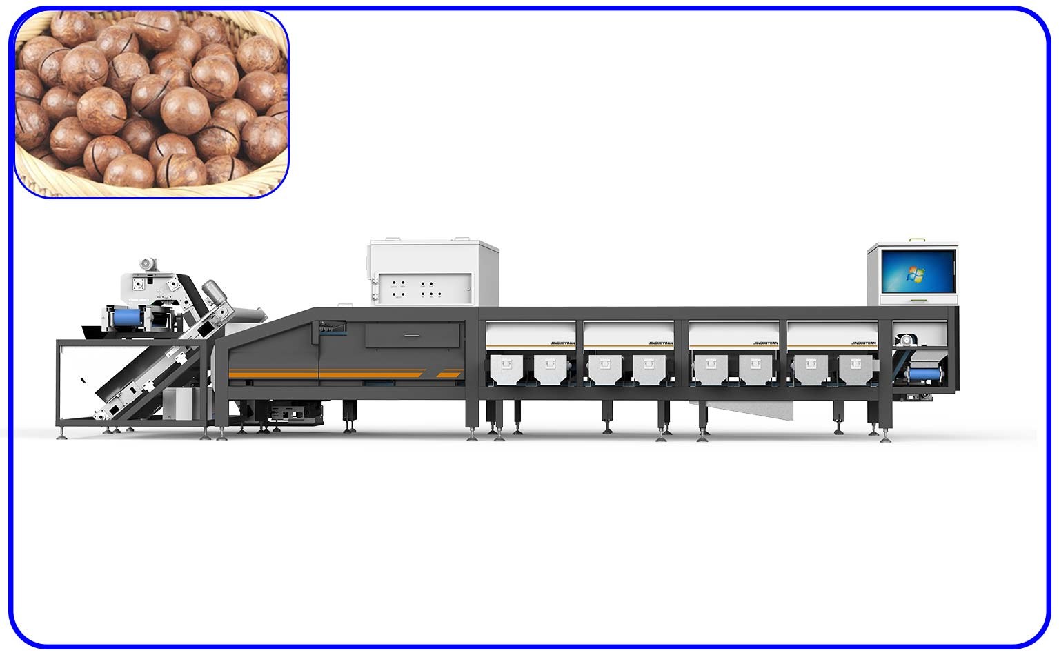 Stainless Steel 380V Grading Sorting Machine 6 Channel High Speed Sorter